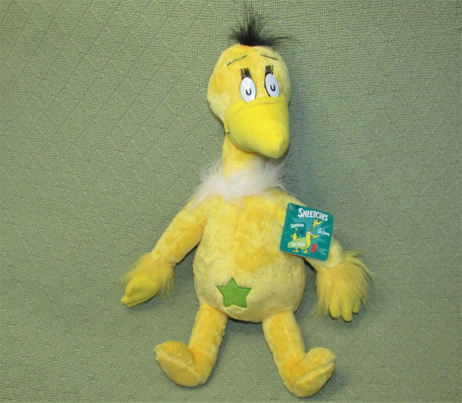 KOHLS SNEETCHES YELLOW PLUSH STUFFED ANIMAL DR. SEUSS 18" WITH ORIGINAL ...