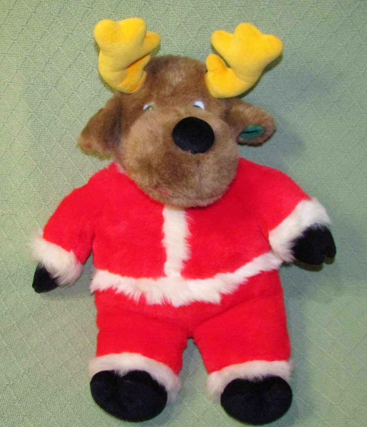 21" VINTAGE GUND SANTA MOOSE PLUSH 1992 RARE Stuffed Animal Black ...