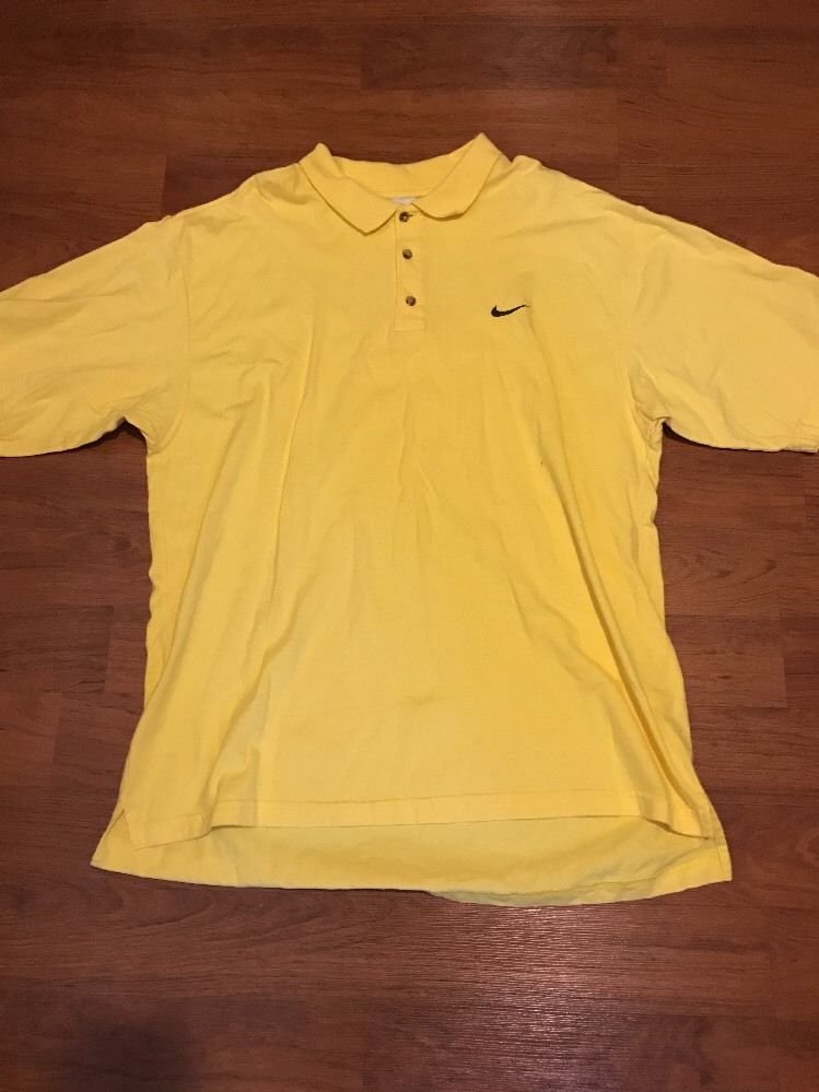 Nike Polo 2XL Standard Fit Polo Shirt Security Officer Yellow Short Sleeve