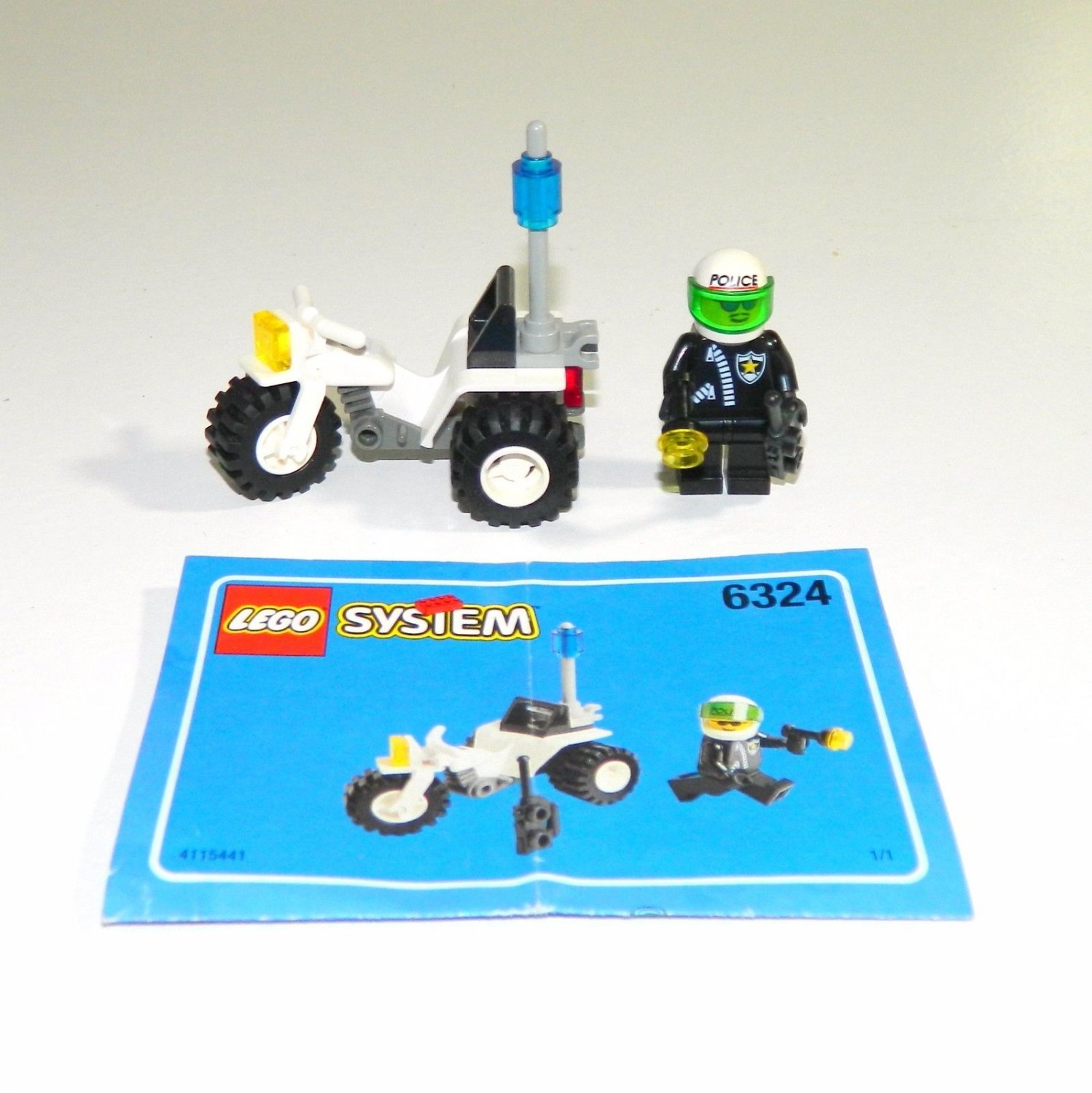 LEGO 6324 Vintage Chopper Cop Set Complete w/ Minifigure & Instructions
