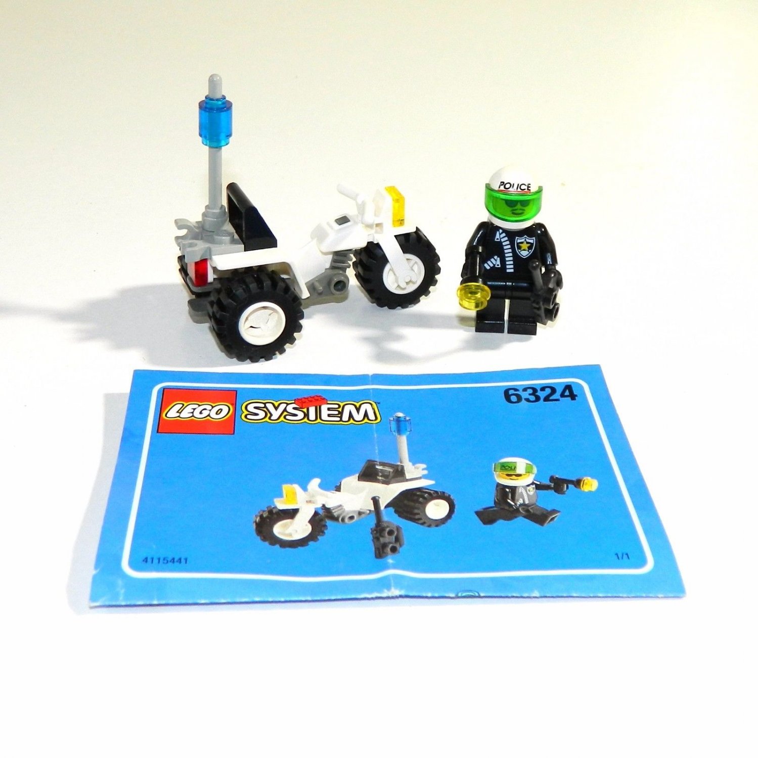 LEGO 6324 Vintage Chopper Cop Set Complete w/ Minifigure & Instructions