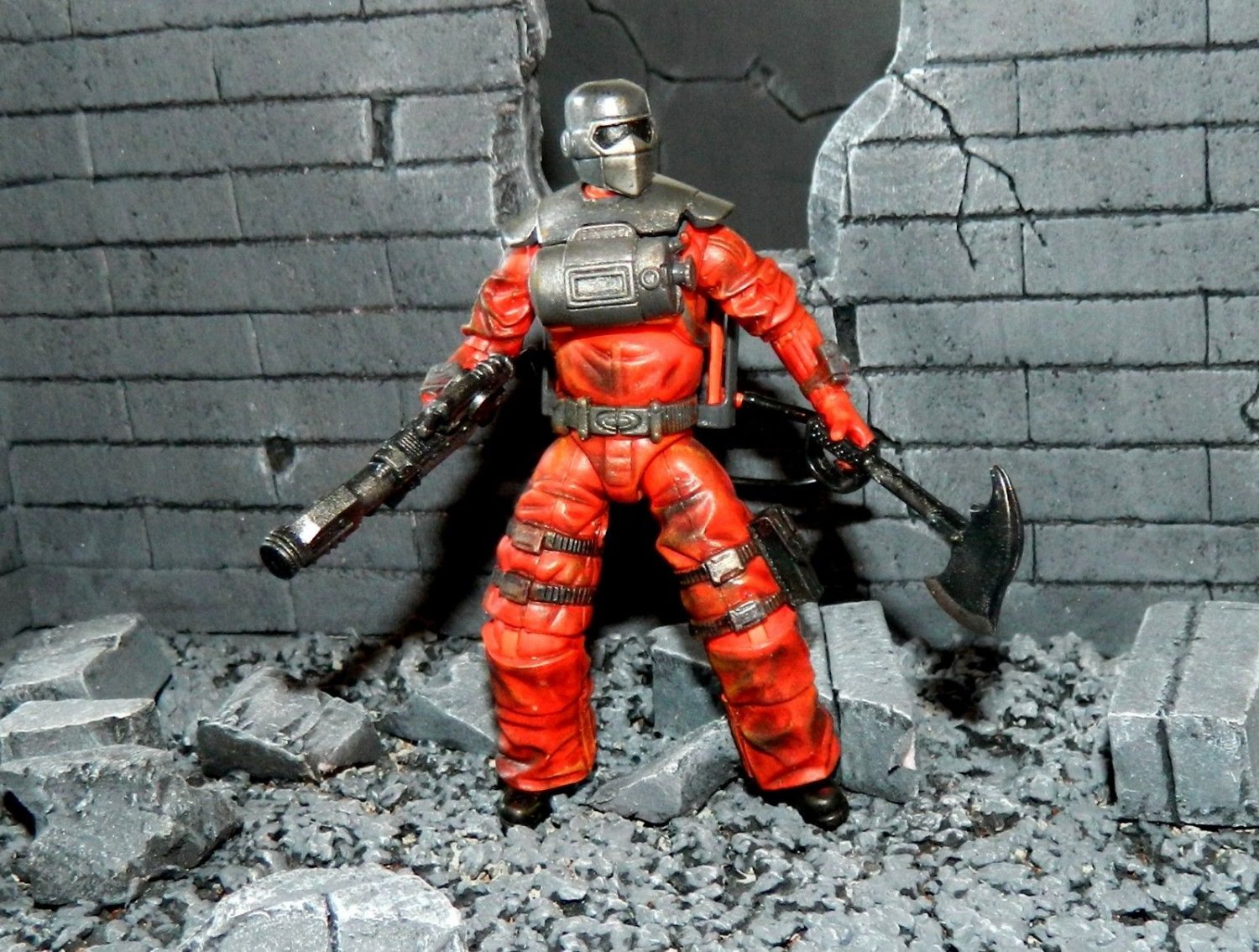 GI JOE 1:18 CUSTOM BARBEQUE 25th Anniversary Figure Firefighter BBQ (2 ...