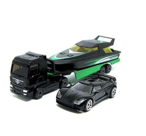 SET*2,MAN TGX TRUCK CARRYING SPEED BOAT+AKYLONE CONCEPT,MAJORETTE
