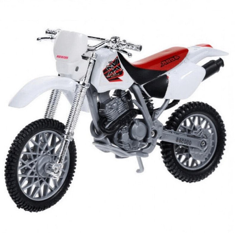 Honda XR400R White/ Red Motorcycle Model, Motormax Scale 1:18