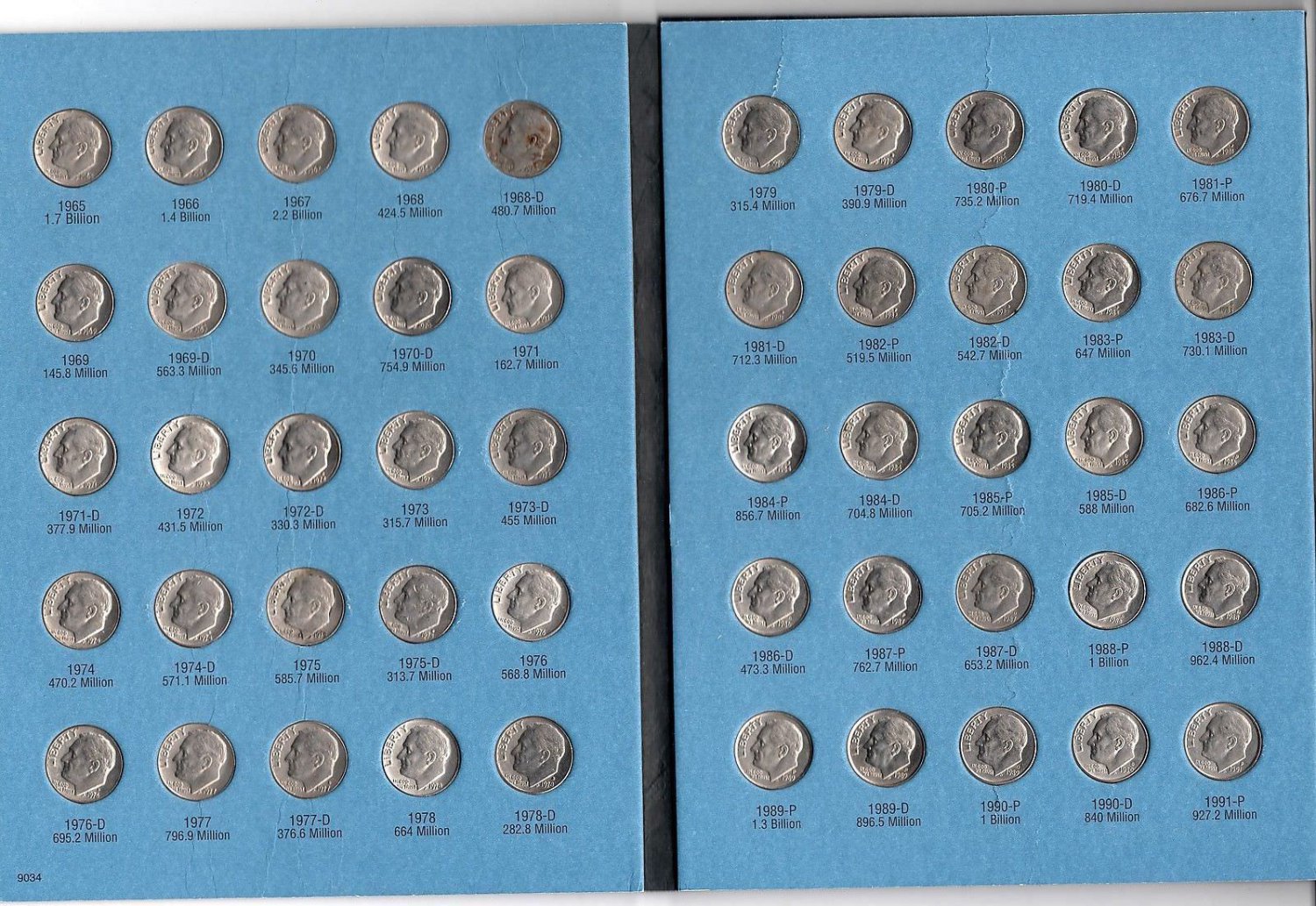 Roosevelt Dimes Complete Collection 1965 to 2004