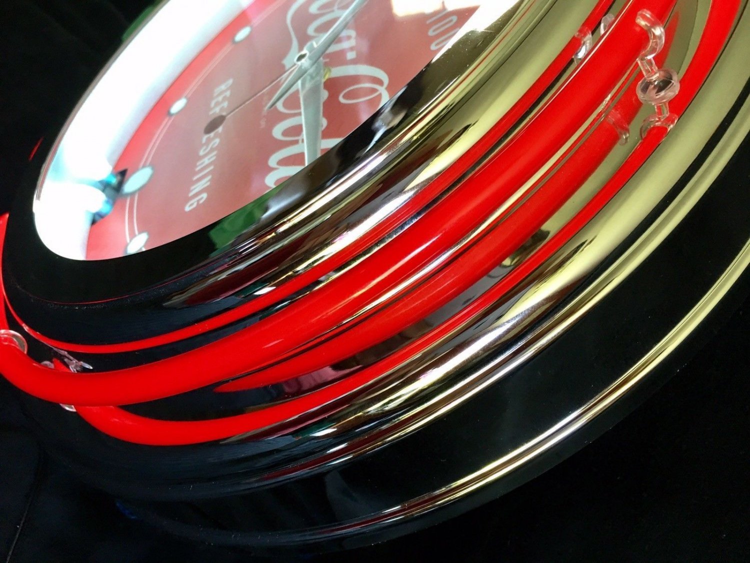 Vintage Style Coca-Cola Neon Lighted Advertising Clock