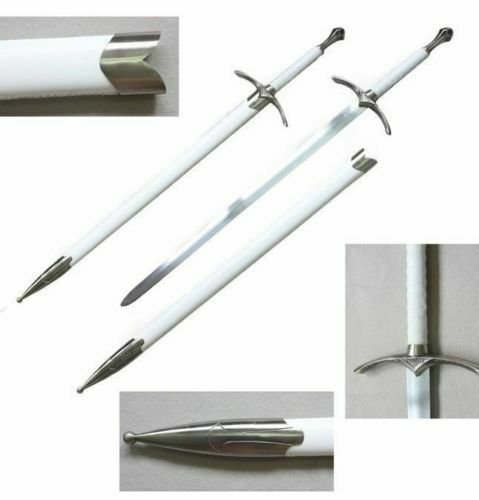 Medieval Chivalry Crusader Knight Sword w/White Scabbard