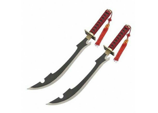 Bleach Anime Japanese Scimitar Ninja Twin Sword Set