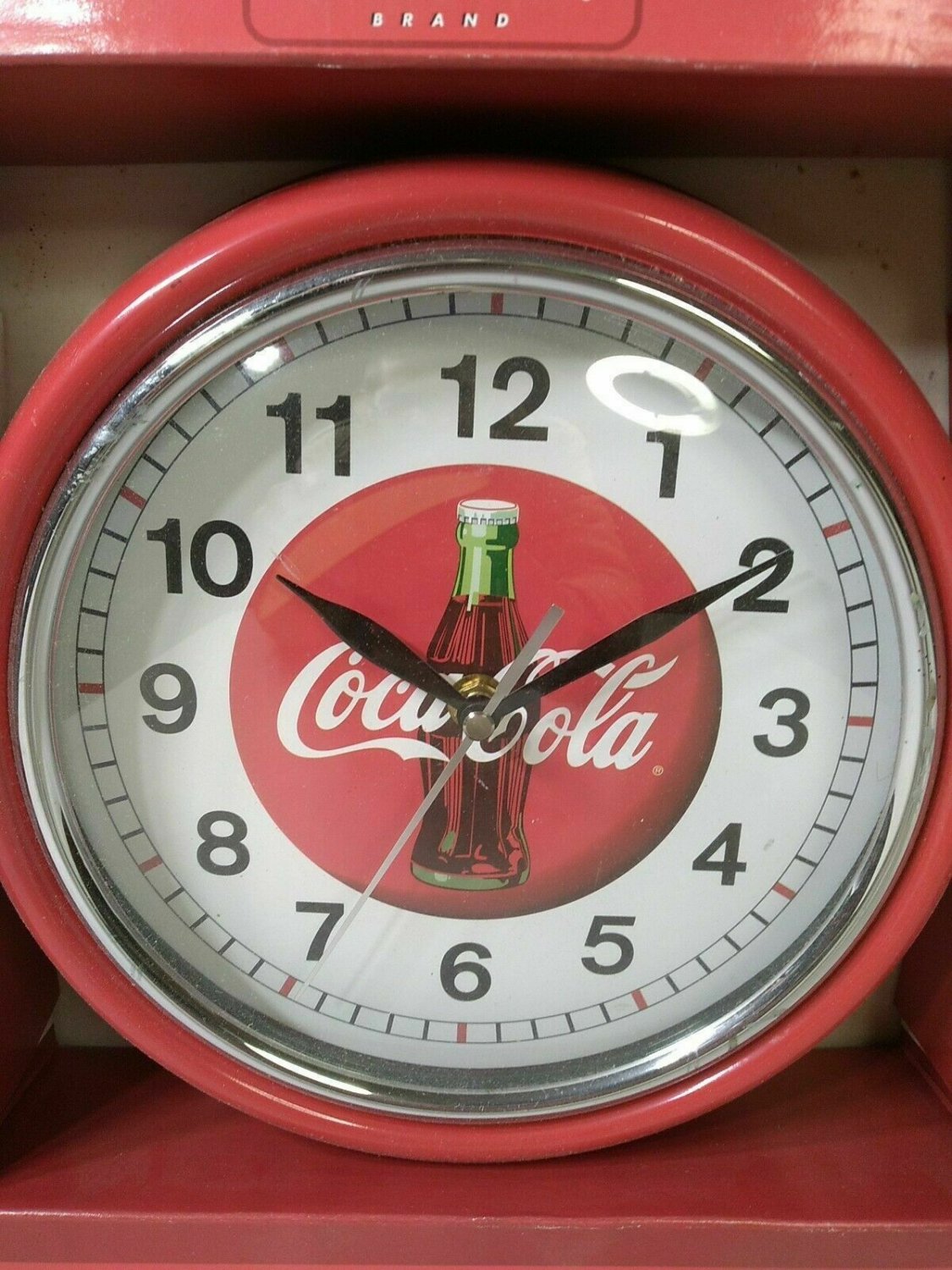 Vintage Coca-Cola Brand Vintage Diner Style Metal Wall Clock 9" Round Red
