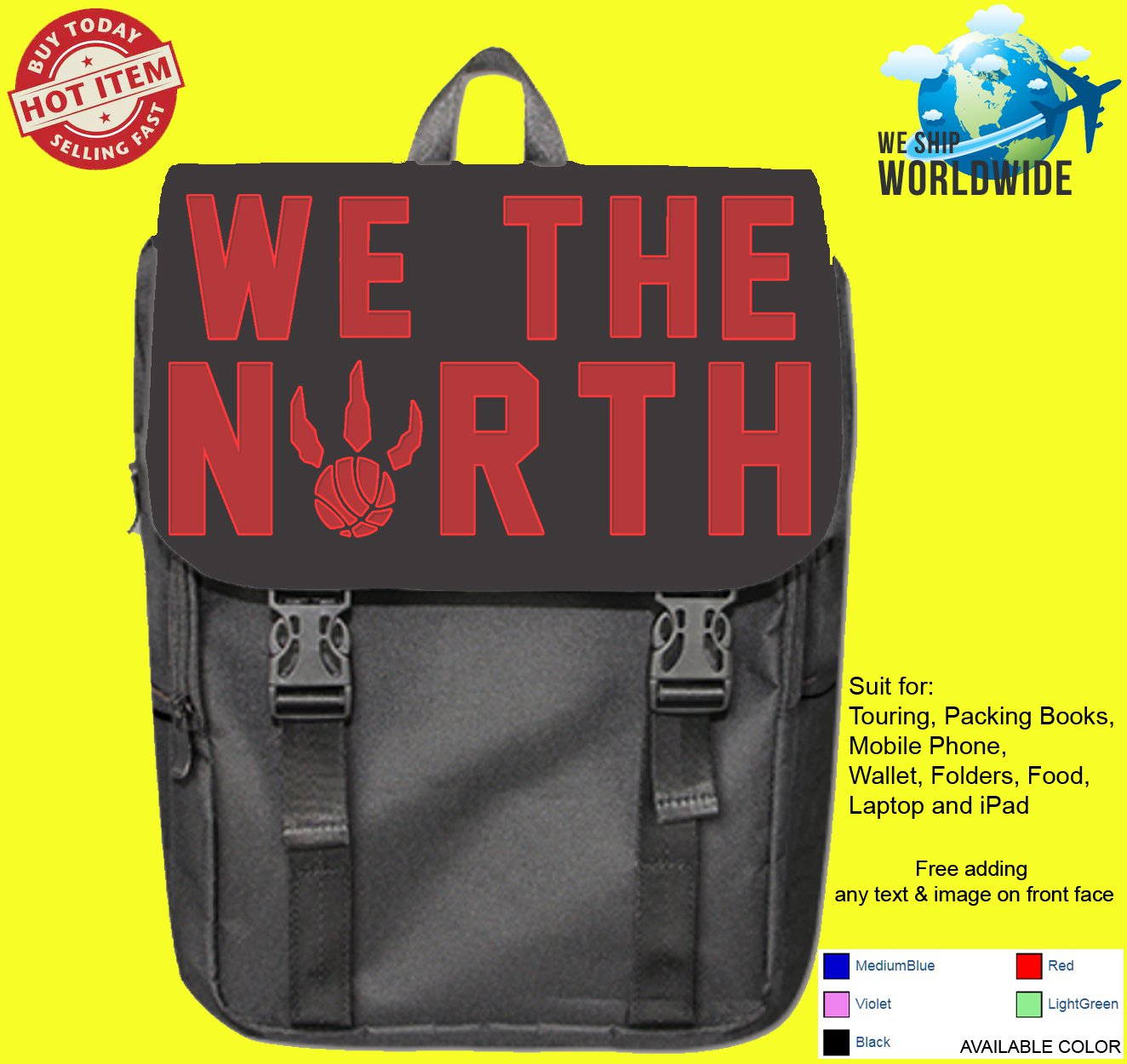 toronto raptors 1 NBA Basketball Suport Backpack Bags