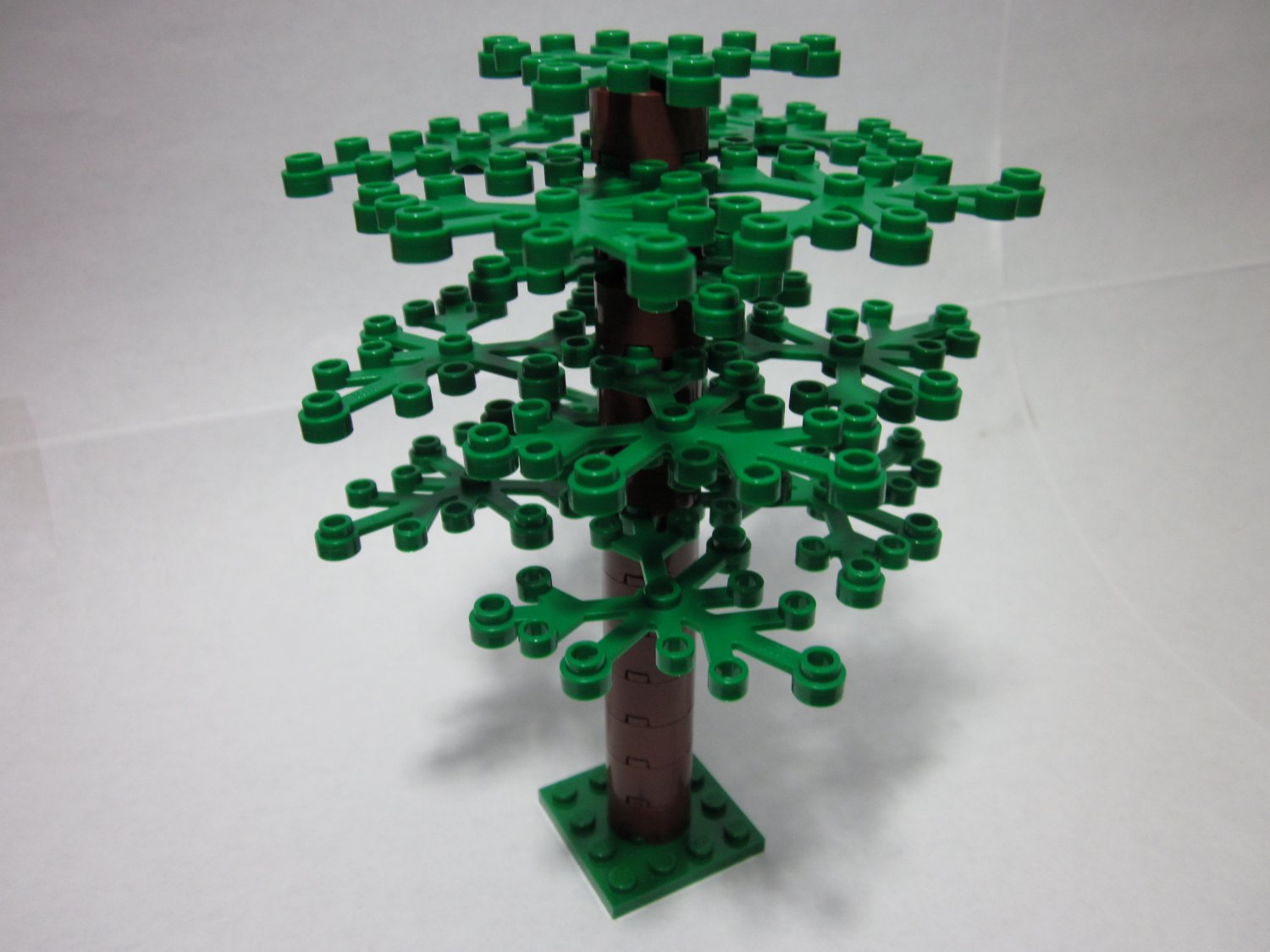 LEGO custom tree with medium trunk & 15 green leaves, all new parts