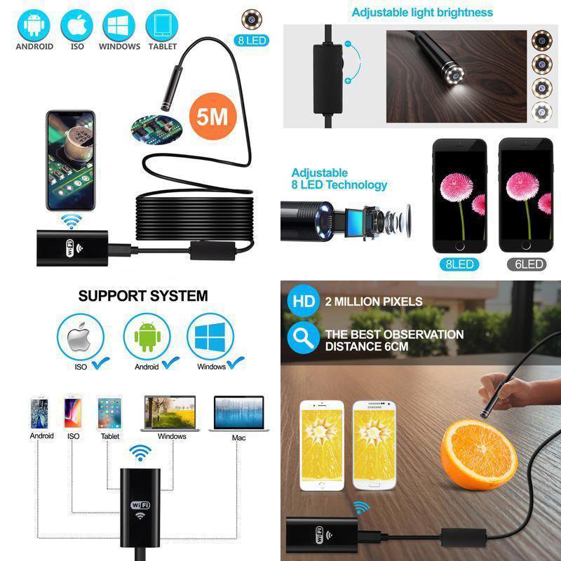 Wireless Endoscope Depstech Wifi Borescope Inspection Camera 2.0 ...