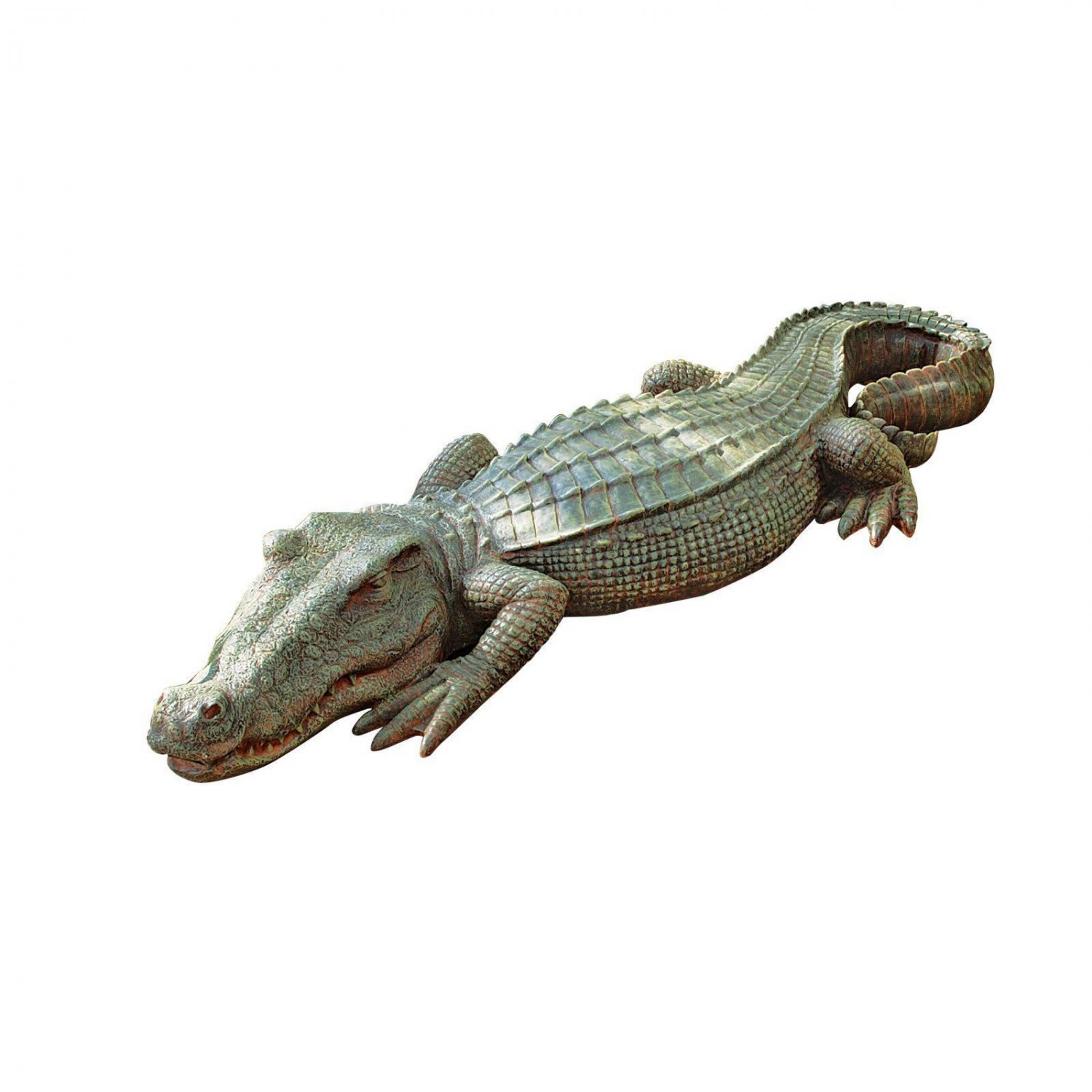 Alligator Sculpture Home Garden Pond Crocodile Outdoor Patio Gator ...