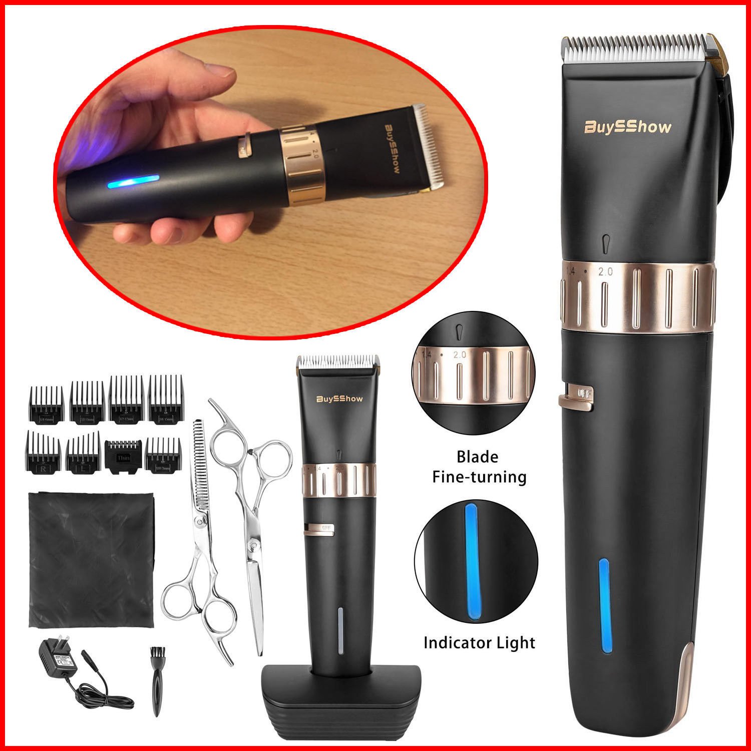 Men's Professional Wireless Cordless Hair Trimmer Beard Clipper Barber ...