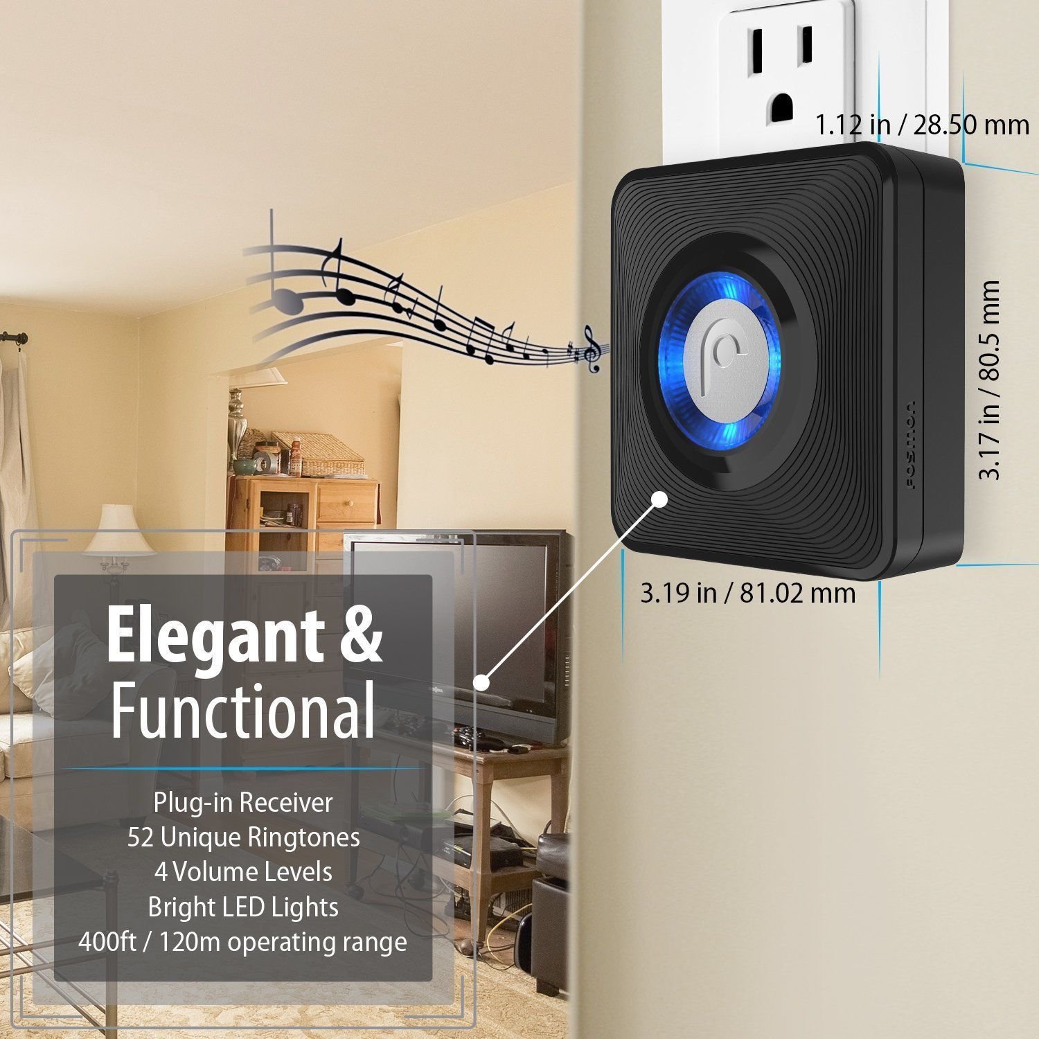 Wireless Magnetic Alarm Door Sensor Alert Bell Business Entrance Set ...