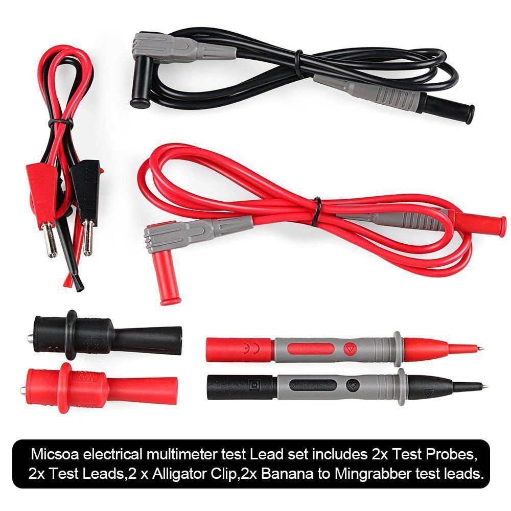 Test Clips Leads Kit Fluke Multimeter Heavy Duty Banana Tester Probe ...
