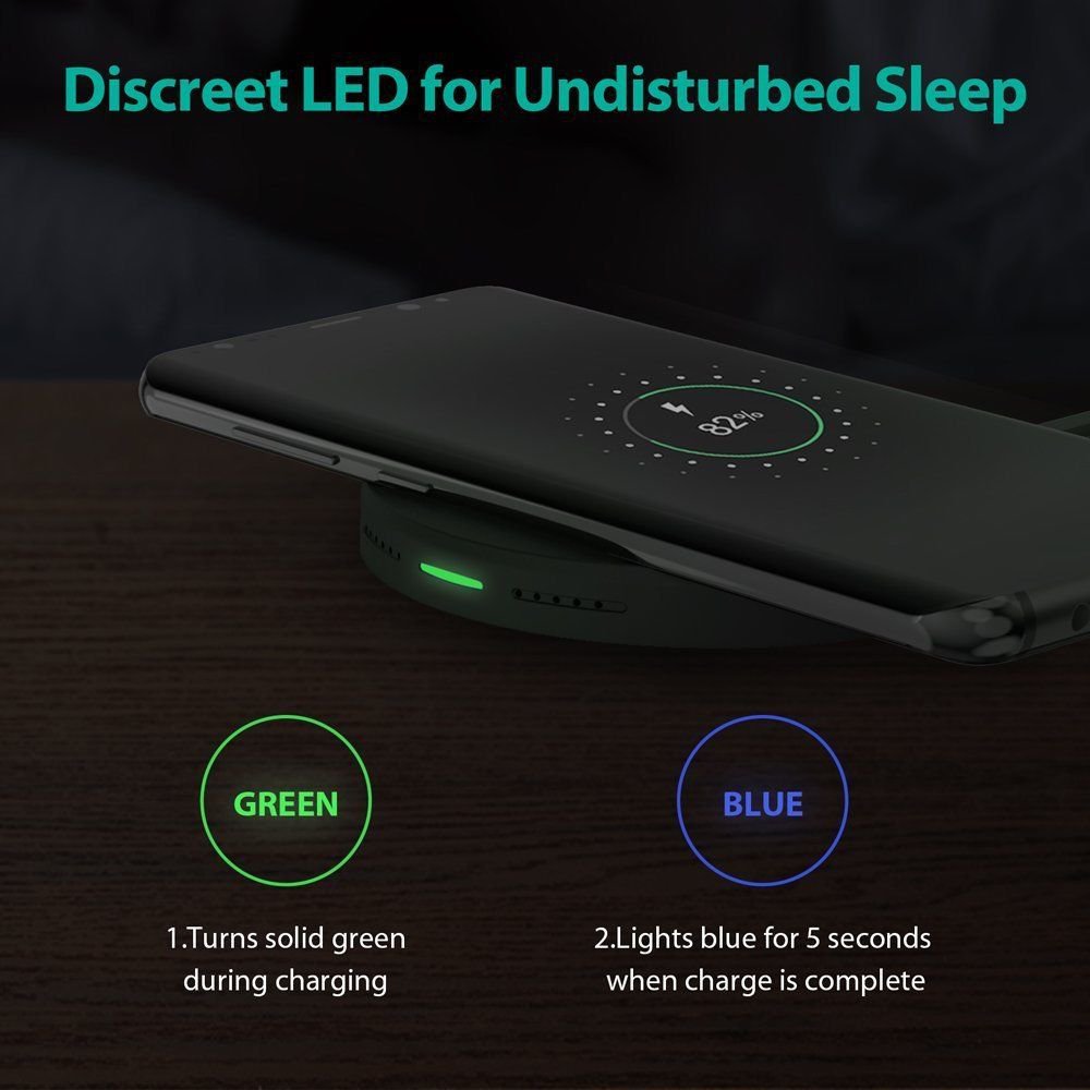 RAVPower Galaxy S8 Fast Wireless Charger Samsung Note 8 Quick Charge ...