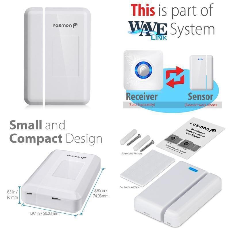 Wireless Magnetic Door Sensor Alarm Chime Entry Alert Bell Business ...