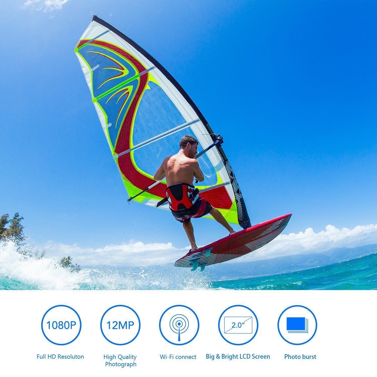 Gopro Action Full Hd 1080P Waterproof Sports Camera Wifi 12Mp 170 Degree