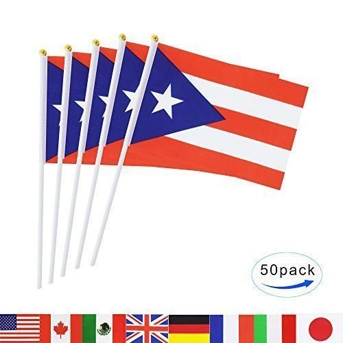 Puerto Rico Stick Flag TSMD 50 Pack Hand Held Small Rican National ...