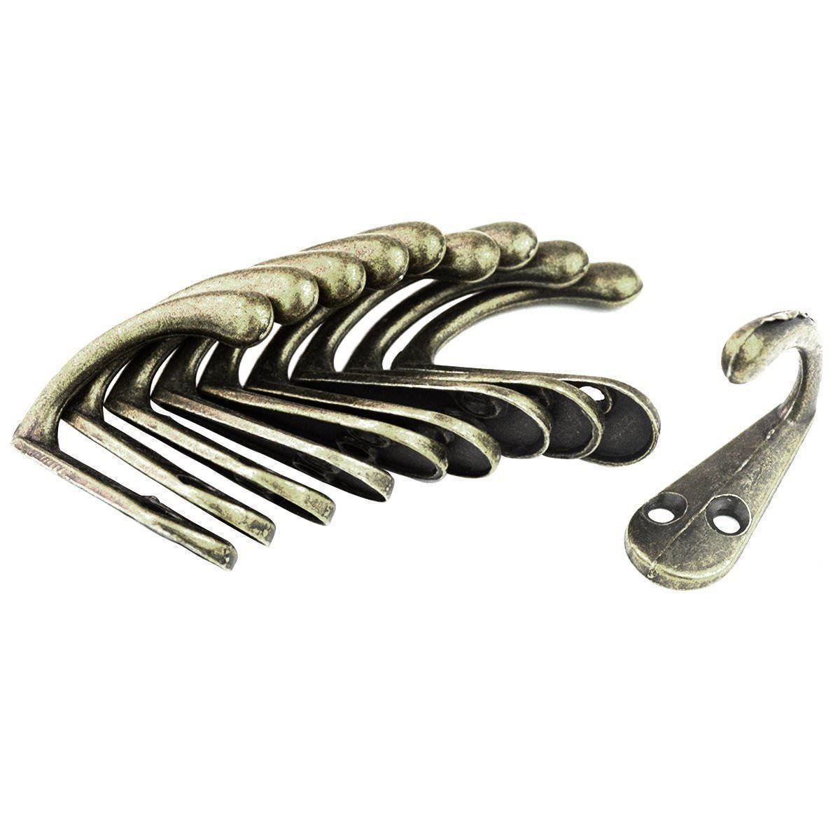 Vintage Wall Mounted Single Hangers 20 Pcs Bronze Hooks Single Coat 40 ...