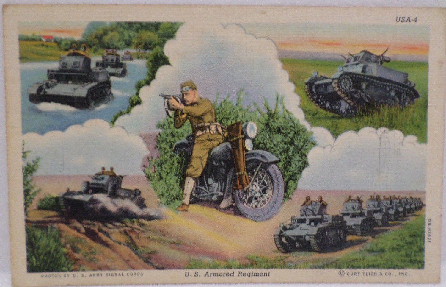 WWI Postcard U.S. Armored Regiment Photograph by US Army Signal Corps