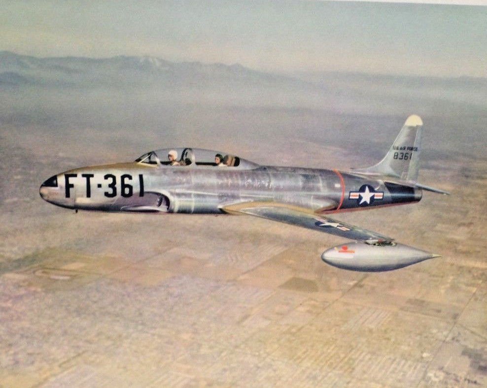 LOCATE Sold Print of Lockheed Two-Place Jet Trainer U.S.A.F. T-33 U.S.N ...