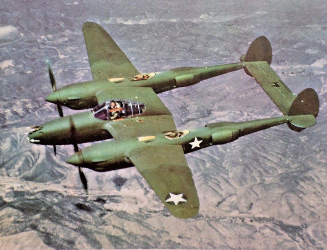 Lockheed Lightning Airplane in Flight Print