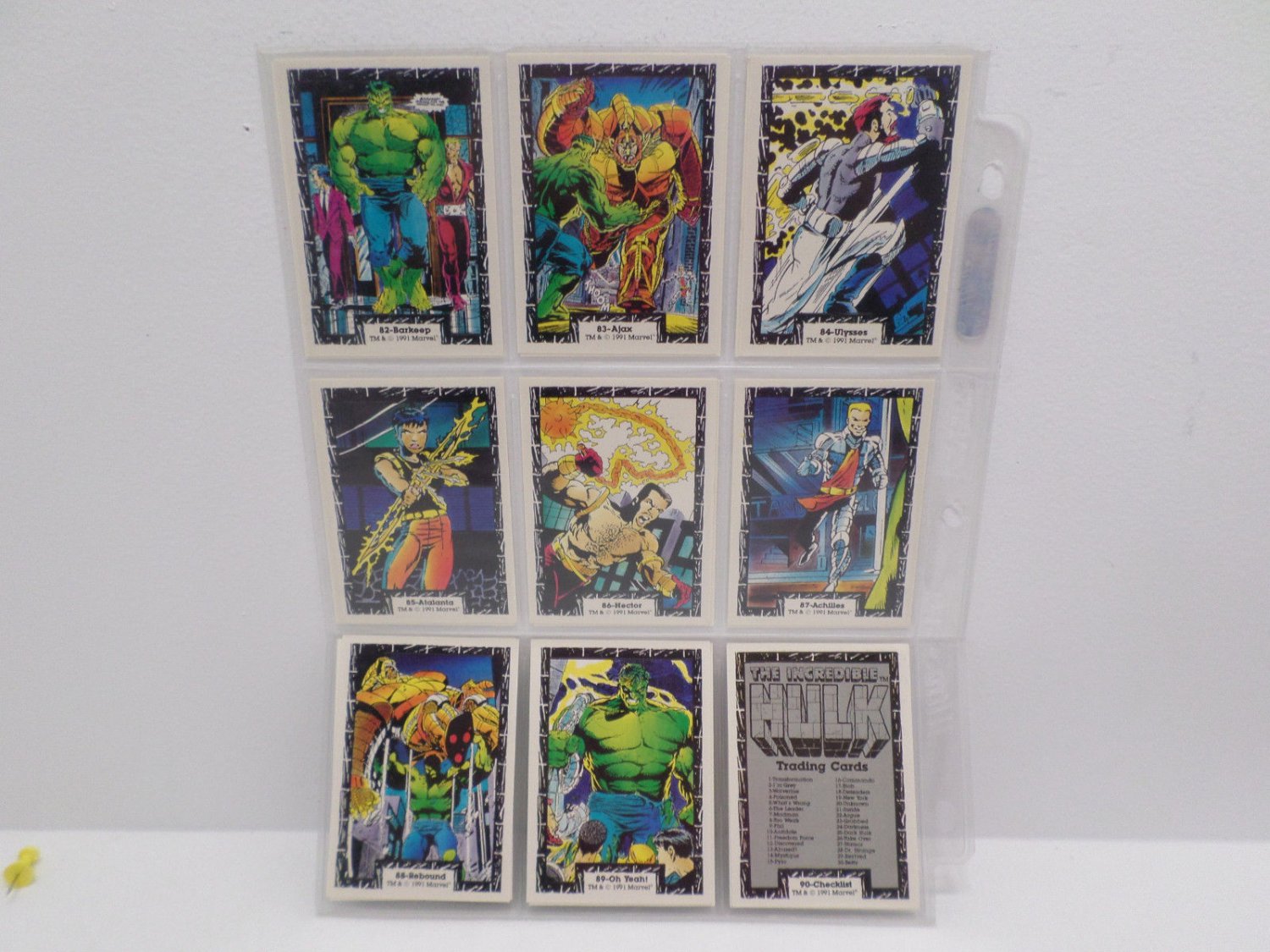 1991 The Incredible Hulk Trading Cards by Marvel 1 - 90 Complete Set