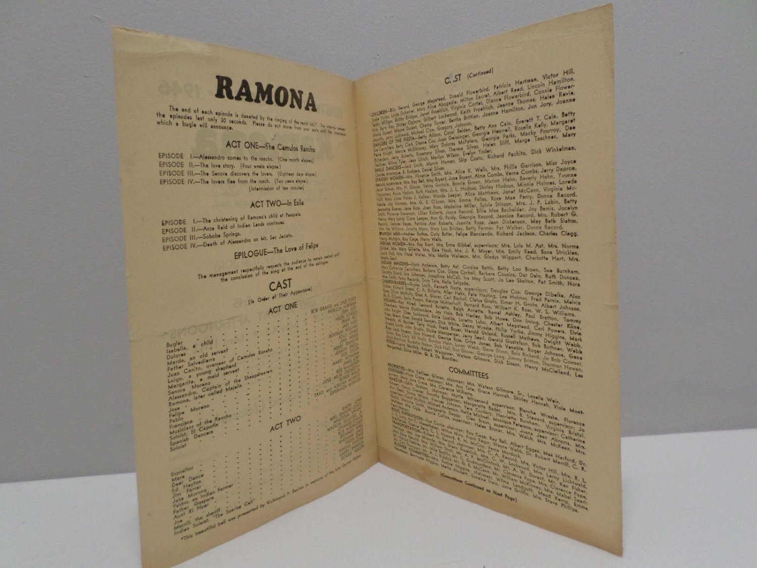 1946 Ramona Pageant Outdoor Play Brochure Nineteenth Season