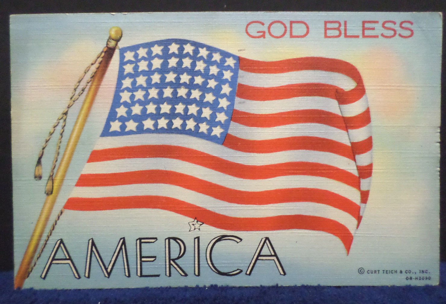 Antique Postcard God Bless America Genuine Curteich Chicago C.T. Art ...