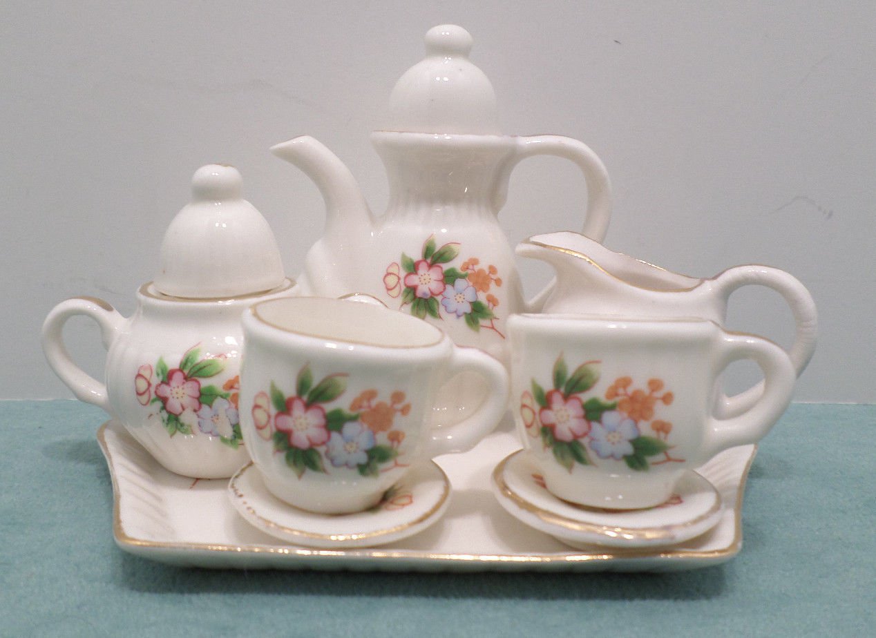 Miniature Porcelain Tea Set 10 pcs
