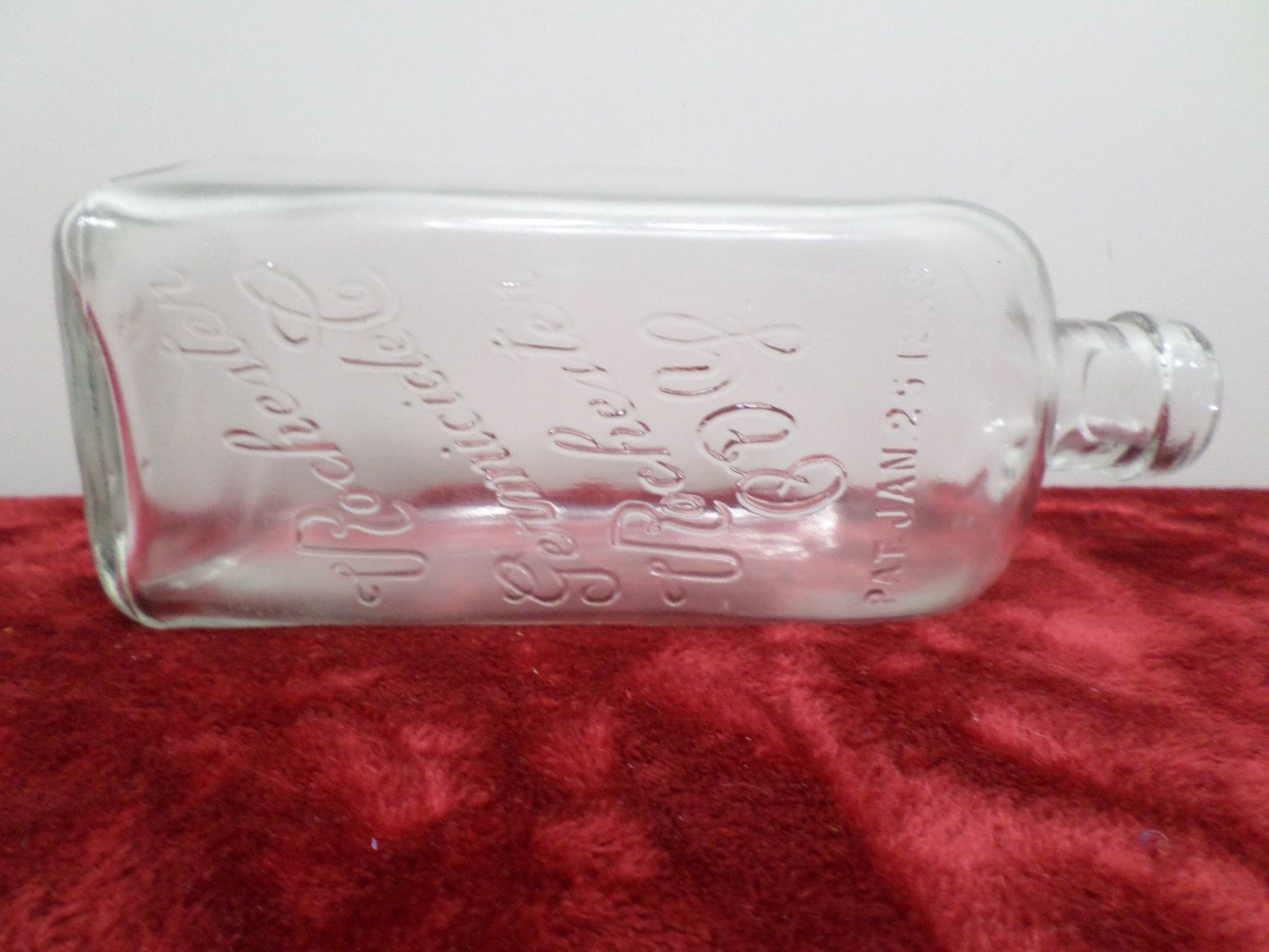 Antique Embalming Fluid Bottle by Rochester Germicide Co. Patent 1888