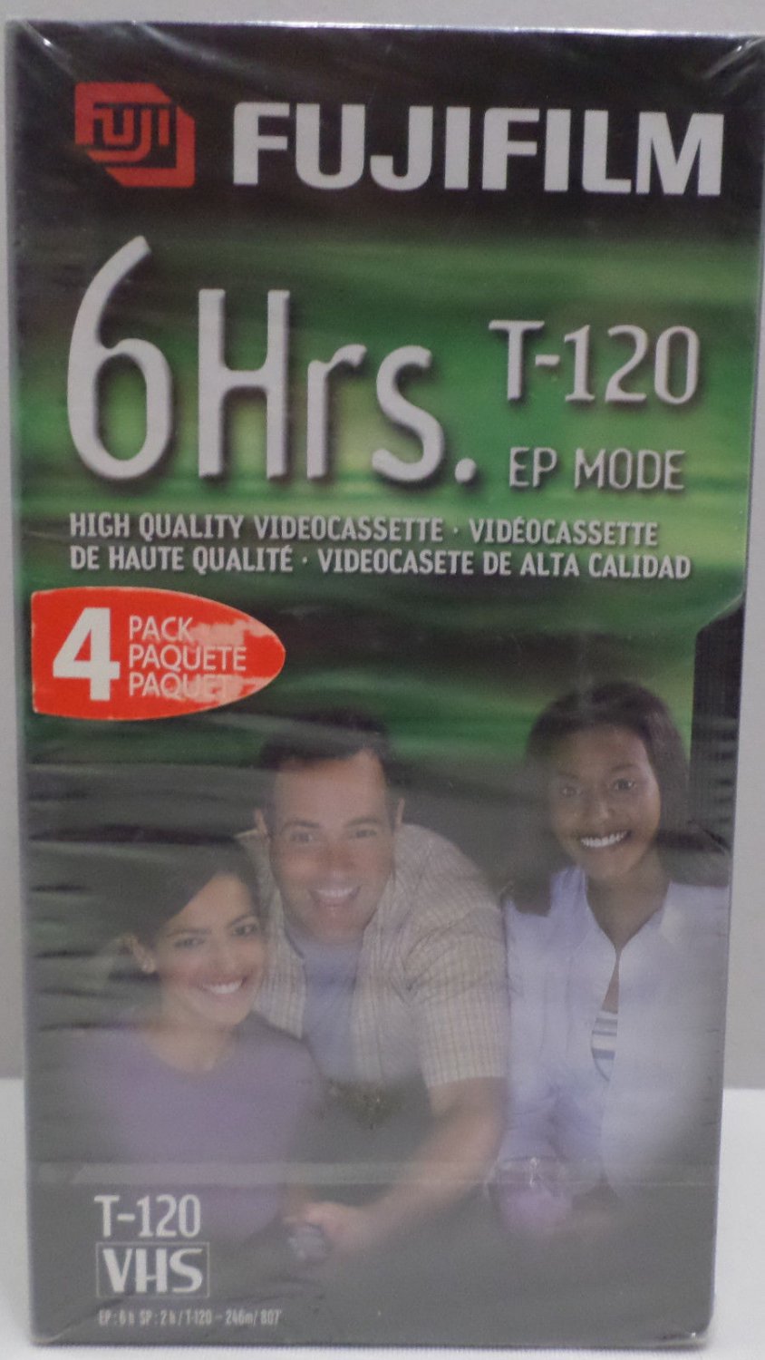 VHS Video Tapes 6 Hour Fuji Film lot of 4 New in Package