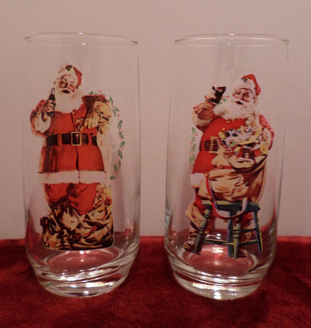 Coca Cola Drinking Glasses Santa Claus SOLD
