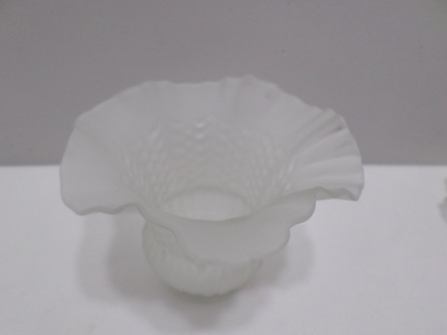 Ceiling Fan Globes Shades Replacement Frosted Glass Ruffled Edges Set of 4