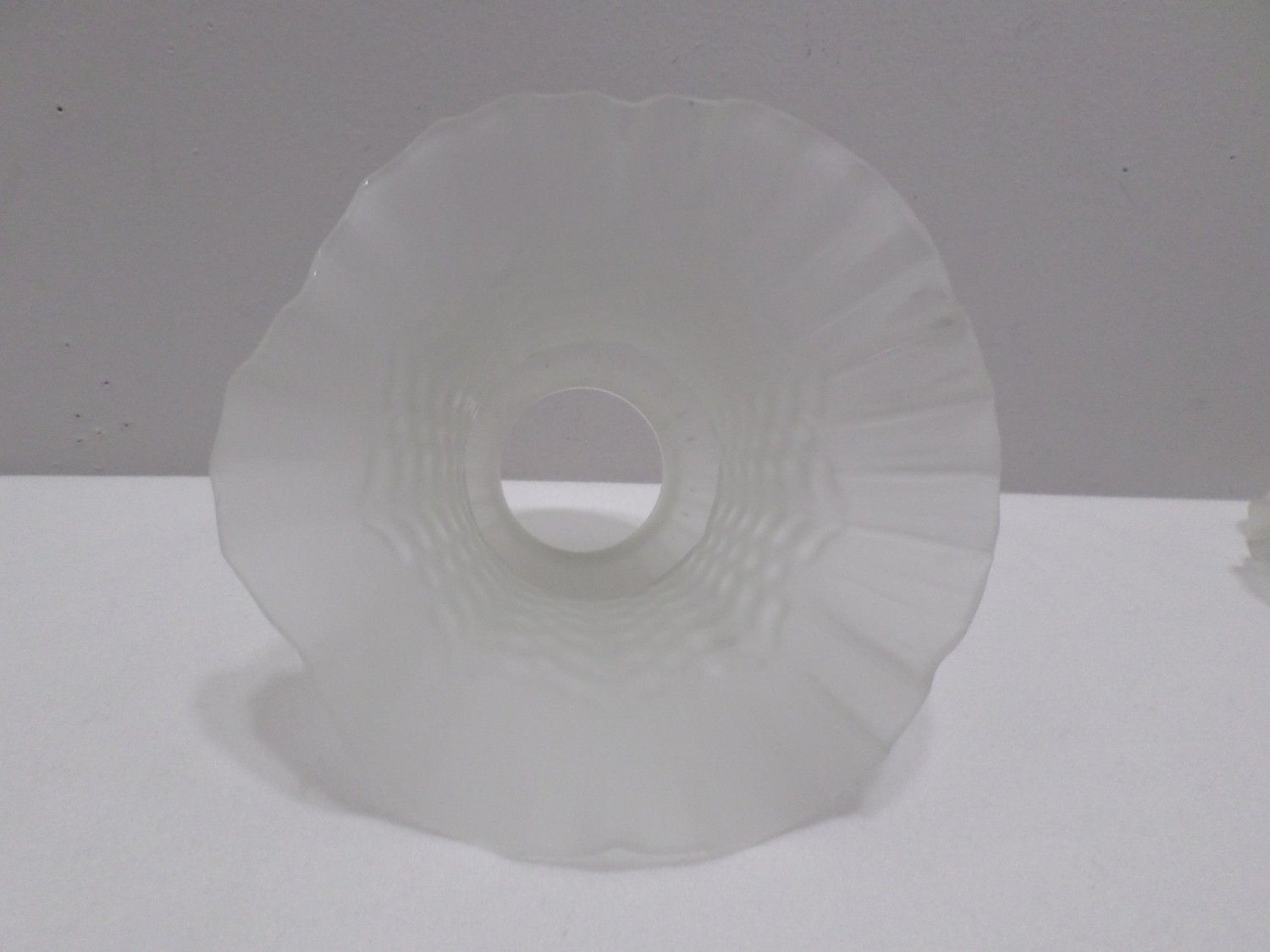 Ceiling Fan Globes Shades Replacement Frosted Glass Ruffled Edges Set of 4