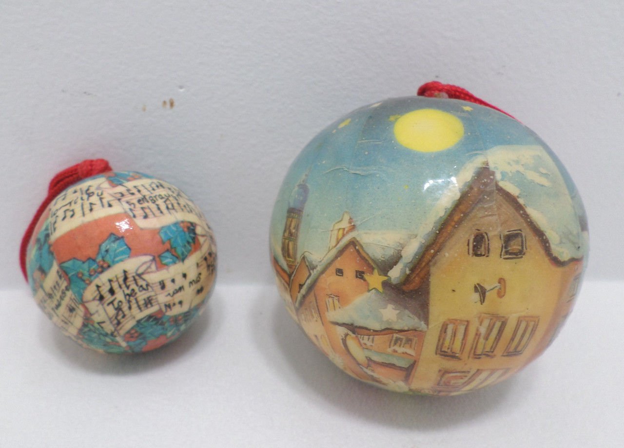 Vintage Paper Mache Christmas Tree Ornaments Music And Houses vintage-paper-mache-christmas-tree-ornaments-music-and-houses