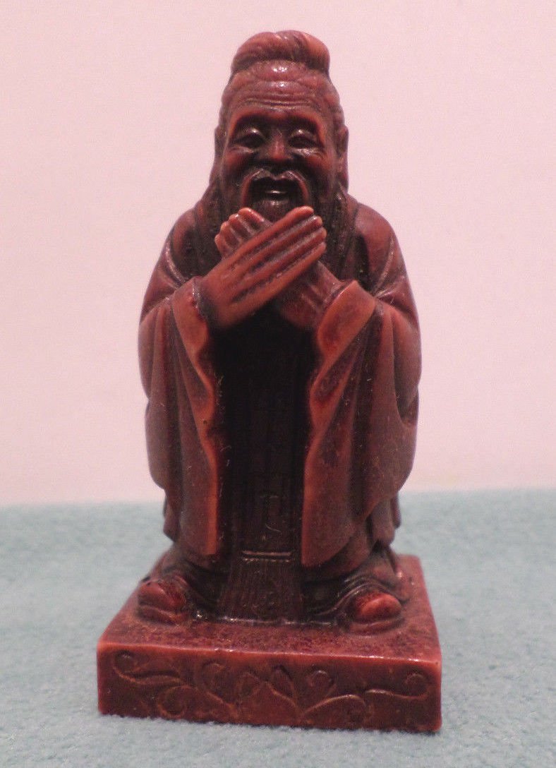 Chinese Man Statue Figurine Cinnabar Resin made in China