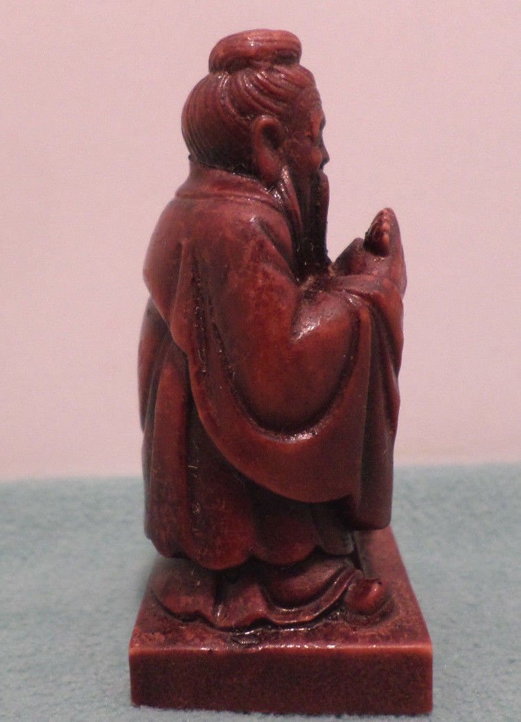 Chinese Man Statue Figurine Cinnabar Resin made in China