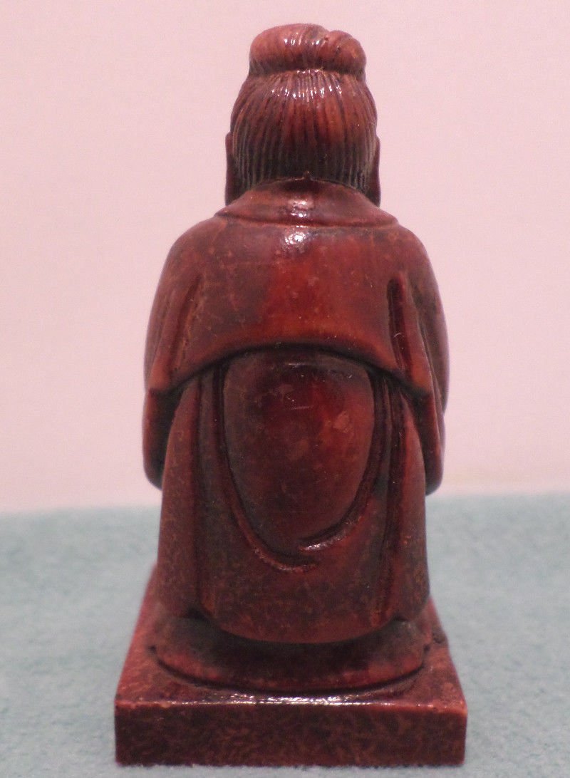 Chinese Man Statue Figurine Cinnabar Resin made in China