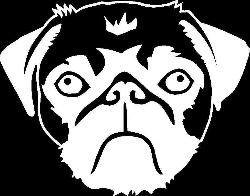 Pug Head Die Cut Vinyl Car Truck Window Decal Bumper Sticker US Seller