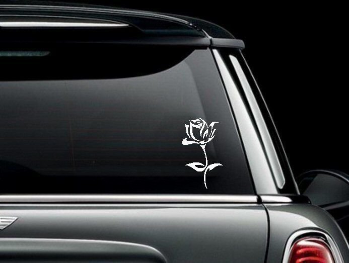 Single Rose Vynil Car Truck Window Decal Bumper Sticker US Seller