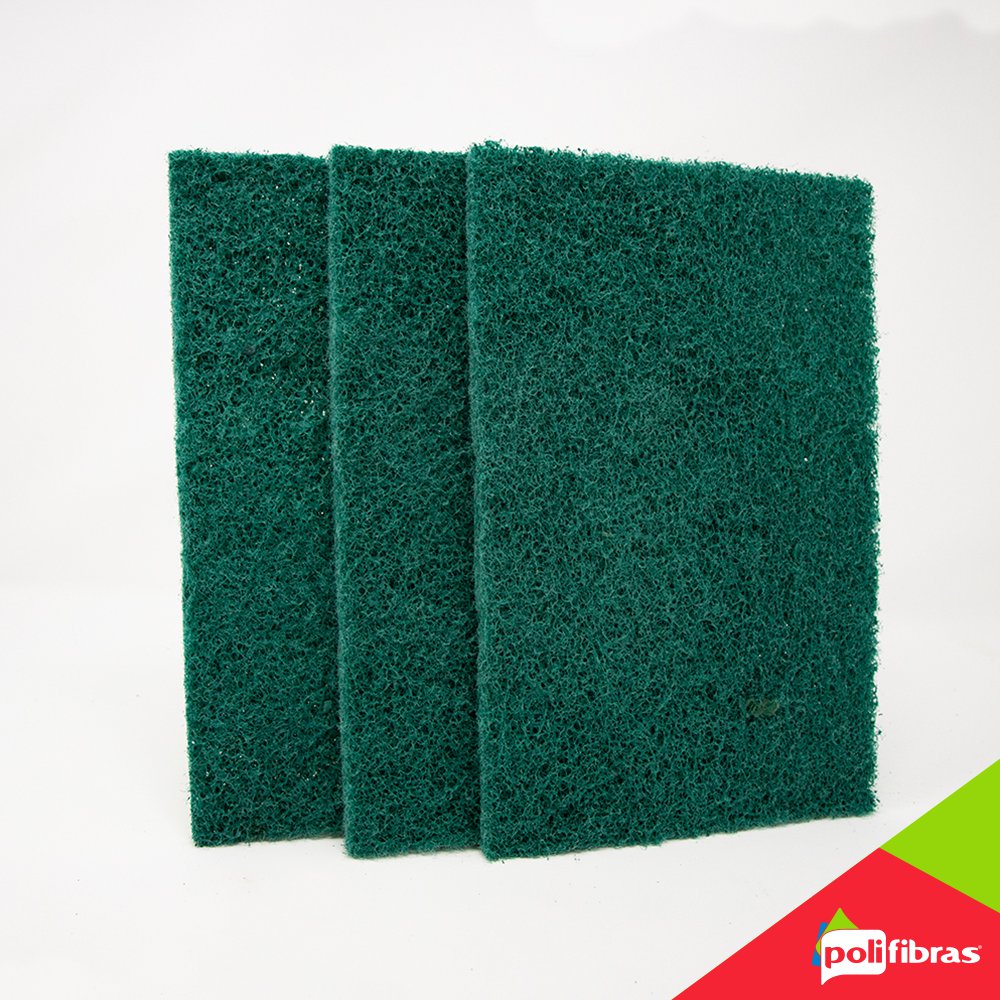Green fiber for dishes and kitchen Polifibras 3 pieces.