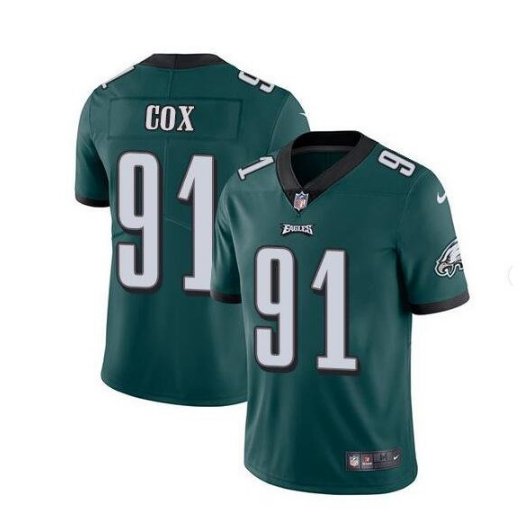 Men Philadelphia Eagles #91 Fletcher Cox color rush Limited jersey green