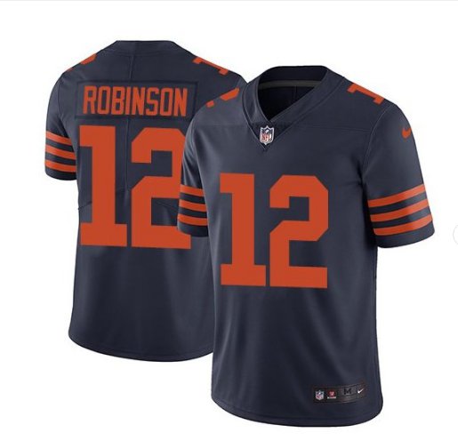 Men's Chicago bears #12 Allen Robinson color rush Limited jersey navy