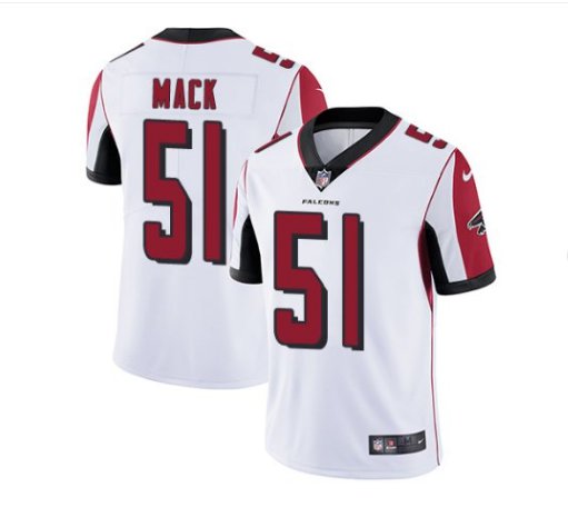 Men's Atlanta Falcons #51 Alex Mack color rush Limited jersey white