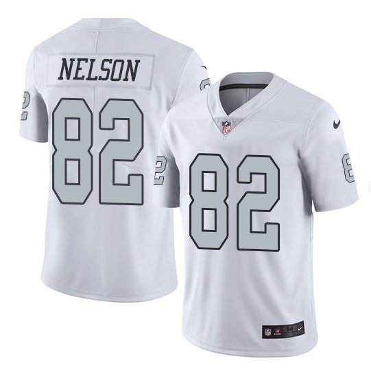Men's Raiders #82 Jordy Nelson color rush Limited jersey white