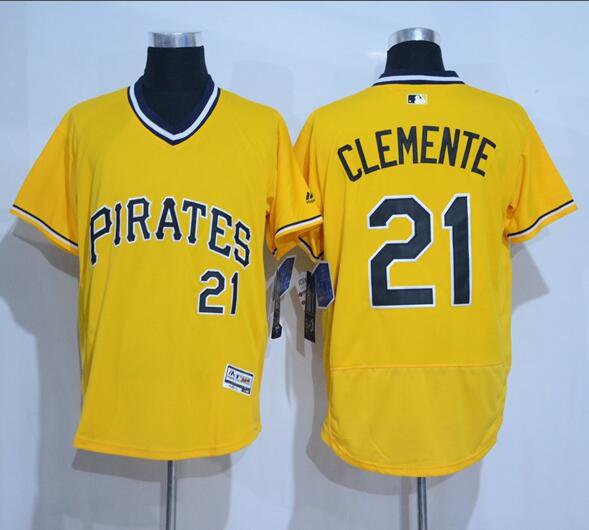 Roberto Clemente #21 Pittsburgh Pirates Cool Base Player Men's Jersey ...