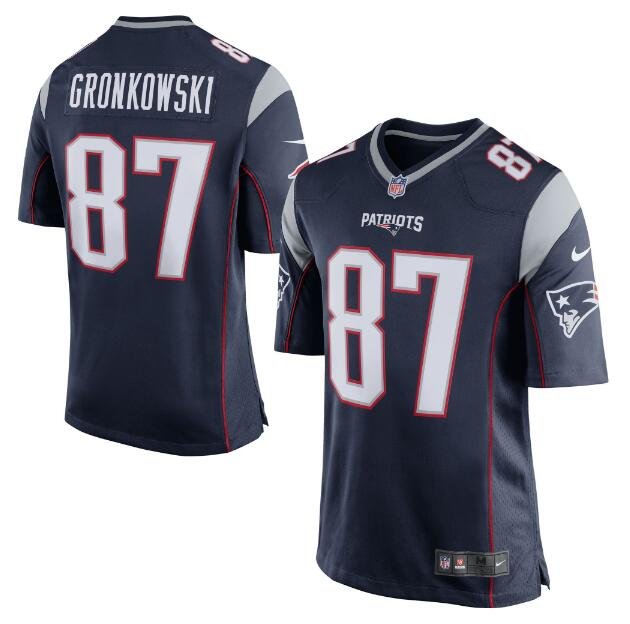Rob Gronkowski #87 New England Patriots Game Player Jersey Men's Navy ...